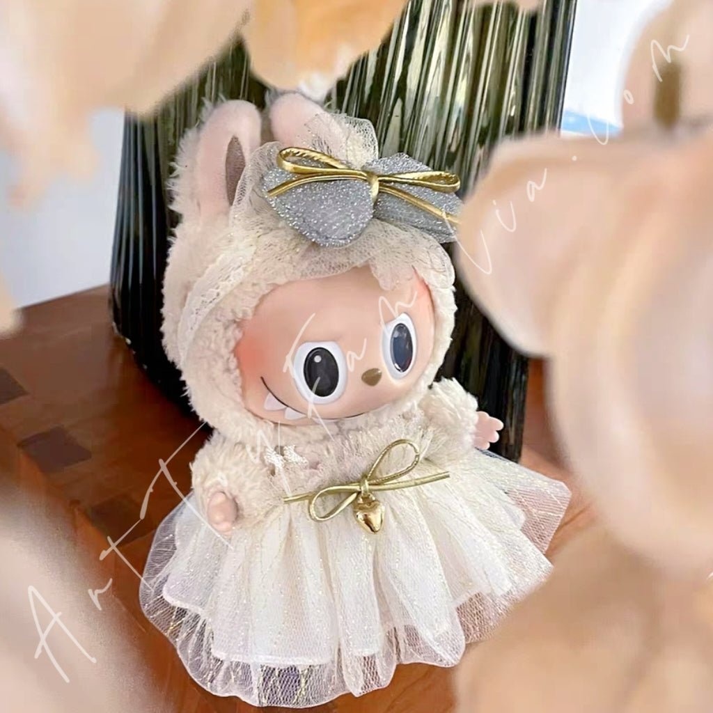 Labubu Doll Cloth Shimmer Tulle Princess Gown – Art Toy Familia